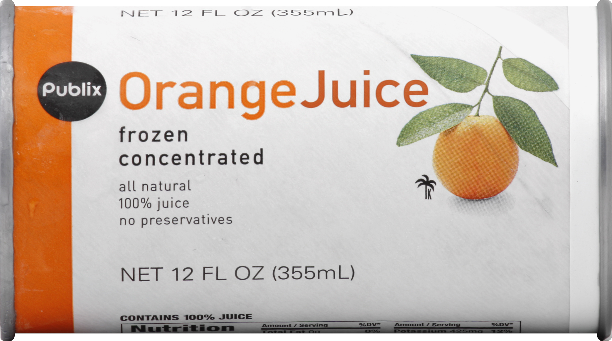 Publix Orange Juice 12 oz BAG