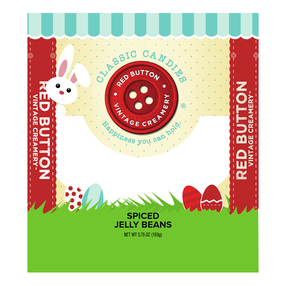 Red Button Vintage Creamery Spiced Jelly Beans Candy 5.75 oz