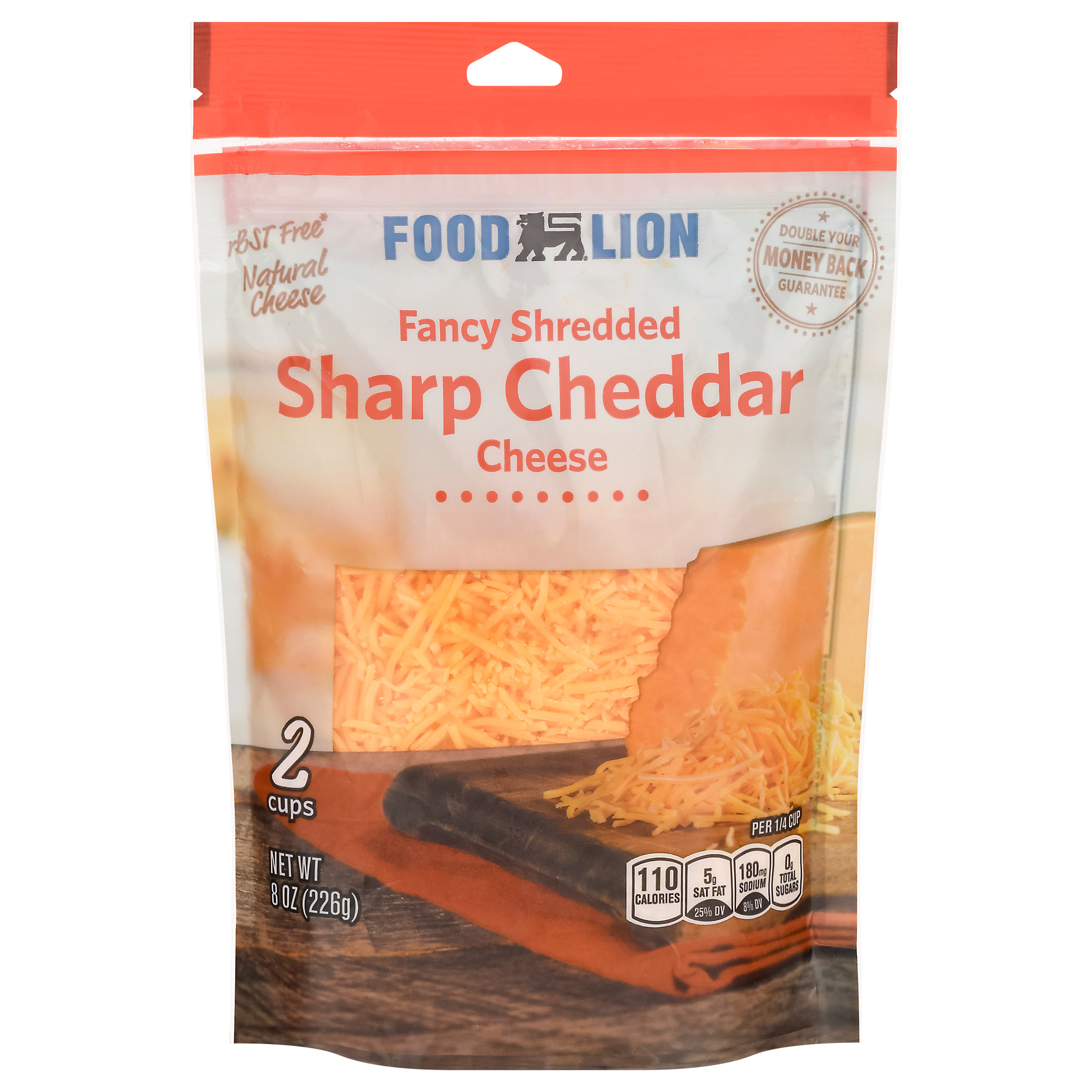 Food Lion Sharp Cheddar Fancy Shredded Cheese 8 oz