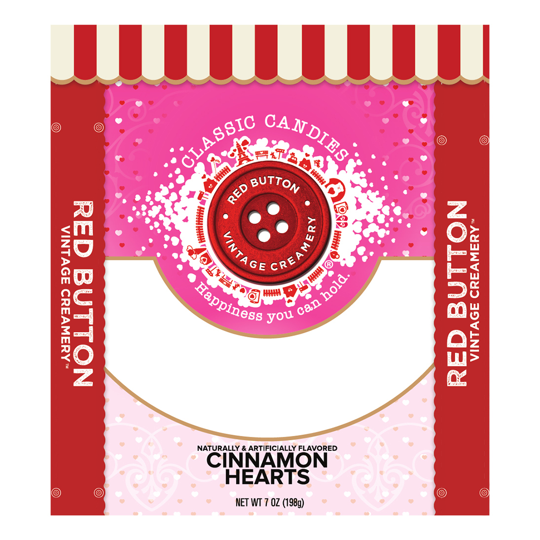 Red Button Vintage Creamery Cinnamon Hearts 7 oz